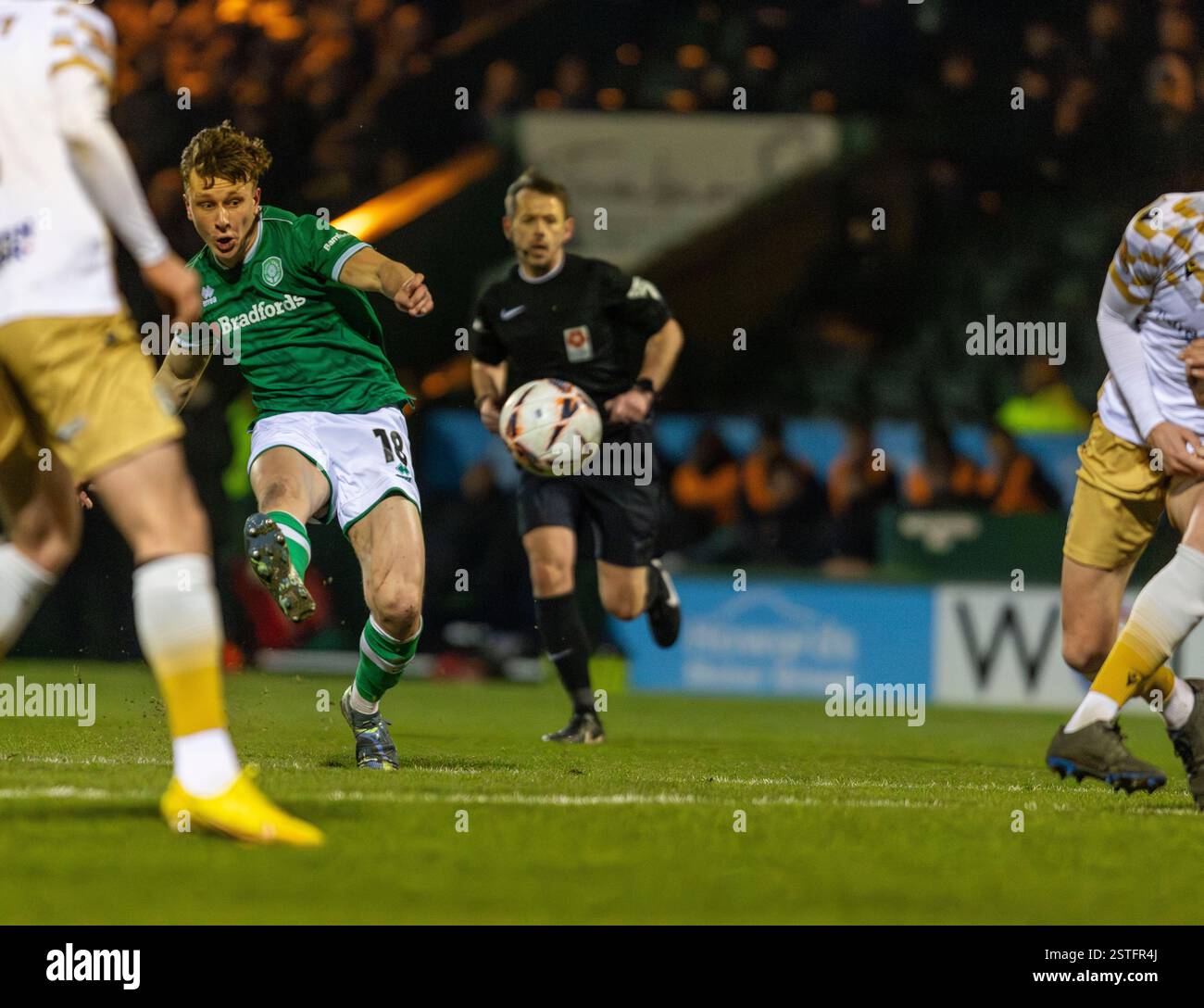 James Plant of Yeovil Town takes a shot at goal during the National ...