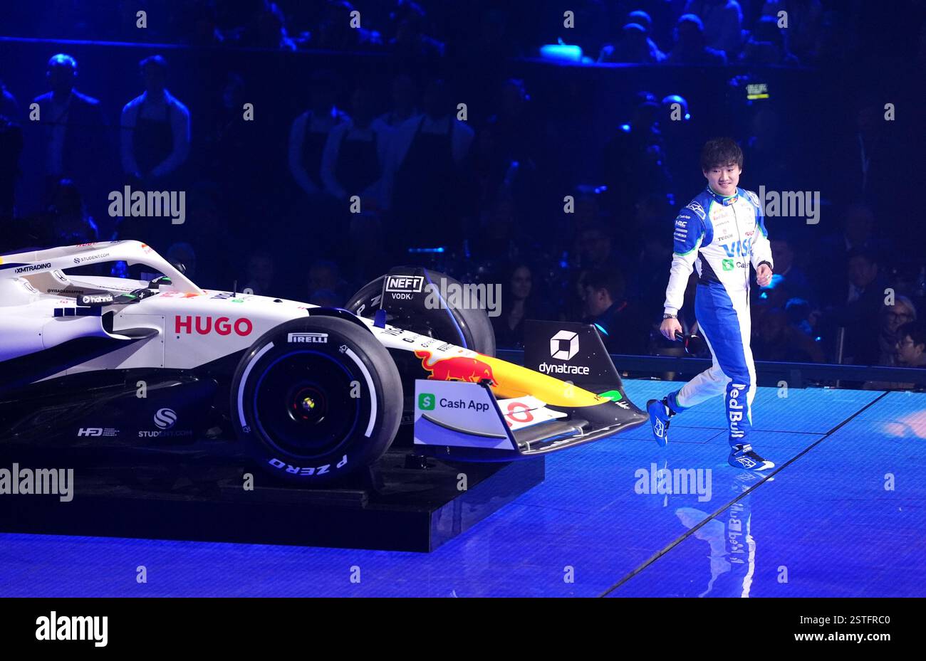 Racing Bulls driver Yuki Tsunoda during the F1 75 Live launch event at ...