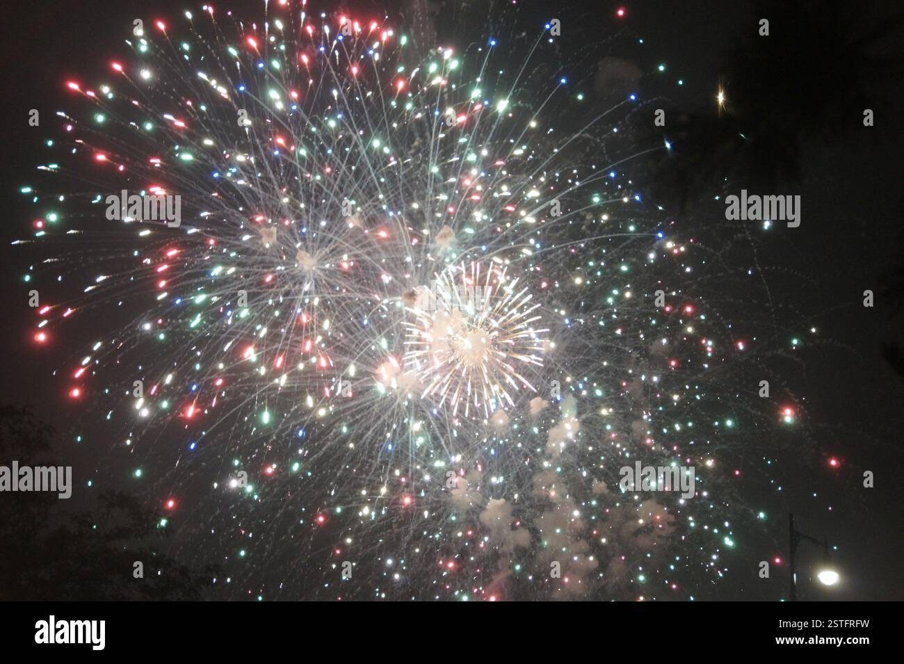 Boston fireworks illuminate the night sky, a dazzling display of color ...