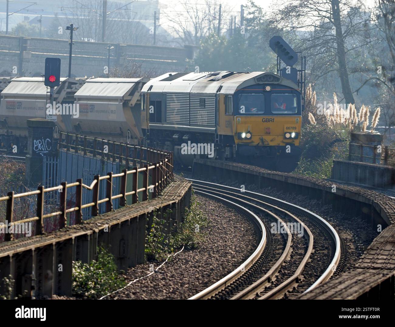 GBRF Class 66 Lotomotive 66789 passes Peterborough with a freight train ...