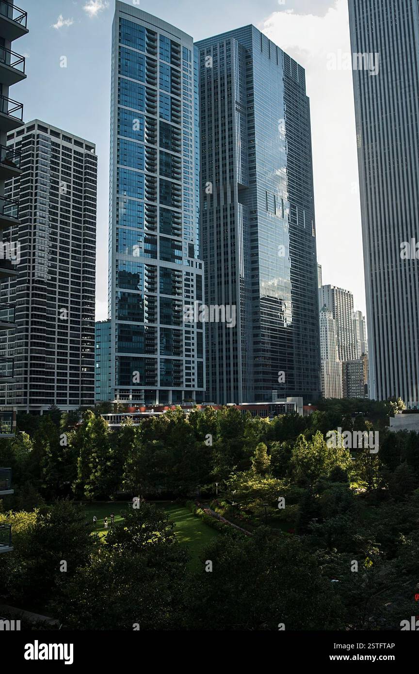 Chicago Loop, Illinois, USA; city center, downtown; master-planned ...