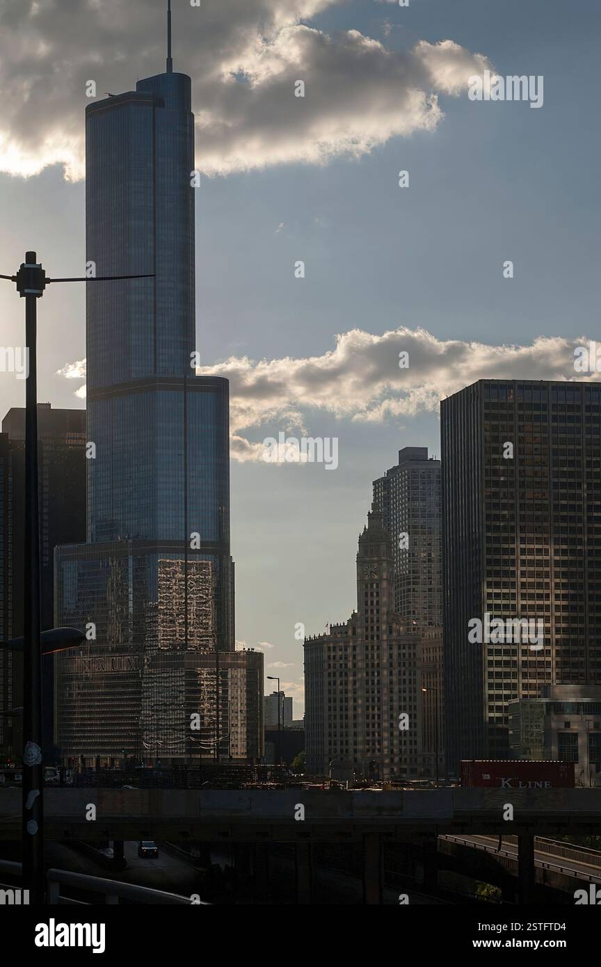 Chicago Loop, Illinois, USA; city center, downtown; Trump International ...