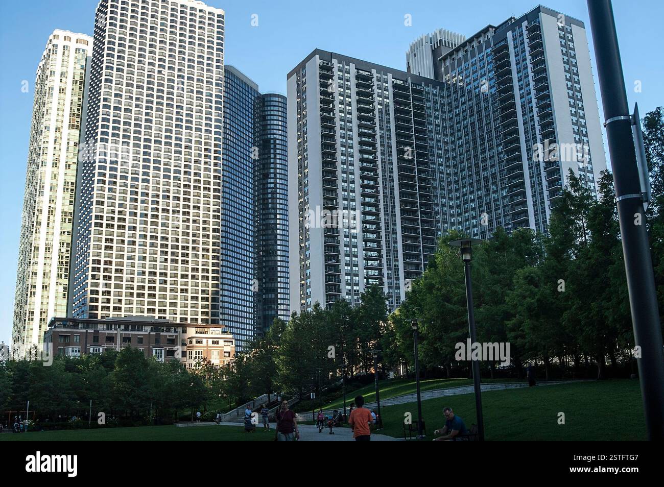 Chicago Loop, Illinois, USA; city center, downtown; master-planned mixed use urban development ...