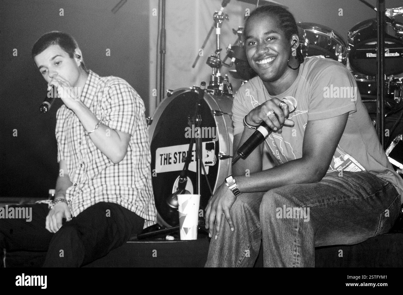 THE STREETS, MIKE SKINNER, YOUNG, 2003: A young Mike Skinner(left) and Leo the Lion of The ...