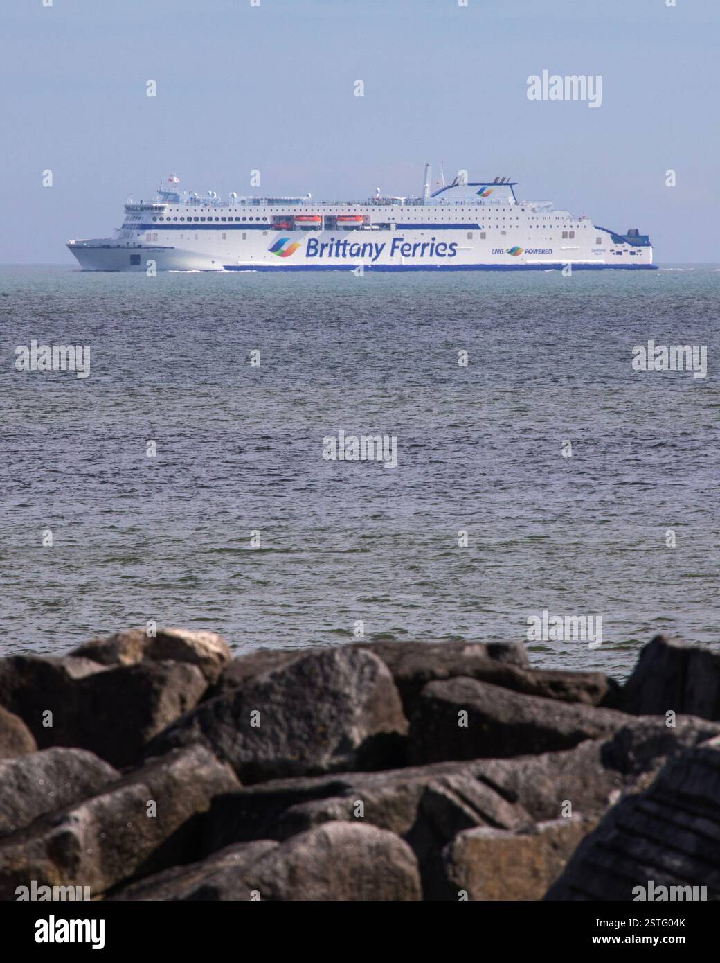 Isle of Wight, UK - May 1st 2023: A Brittany Ferries ship on the ...