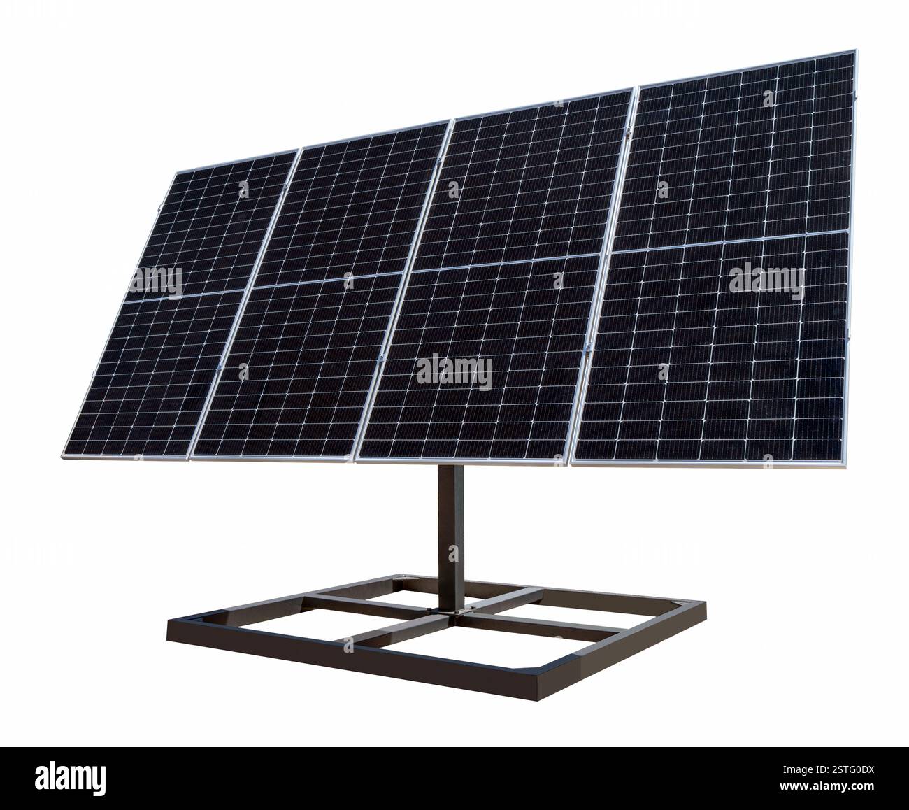 Isolated large black solar panel on mounting structure Stock Photo - Alamy