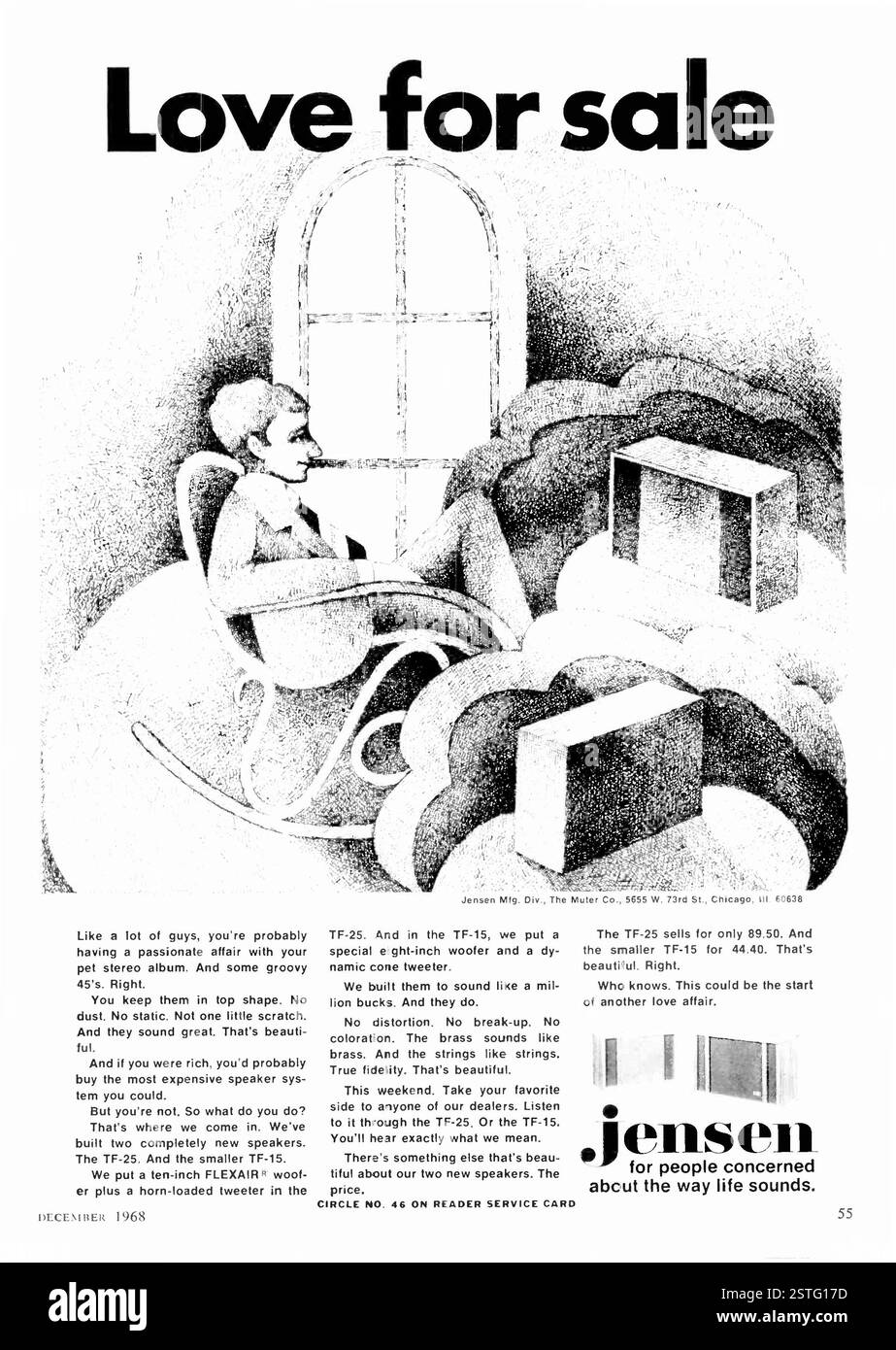 1968 US Jensen TF-25 speakers ad Stock Photo - Alamy