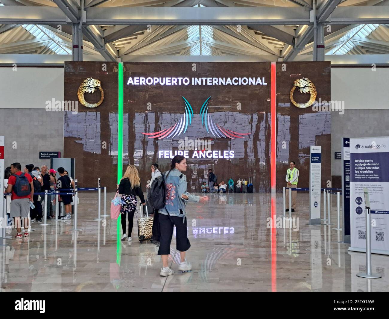 Zumpango, Edomex, Mexico - Jul 28 2023: Interior of the Felipe Angeles ...