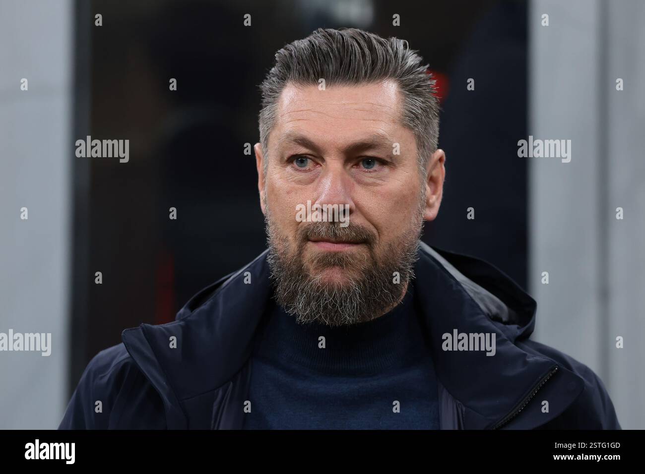 Milan, Italy. 18th Feb, 2025. Pascal Bosschaart Head coach of Feyenoord ...