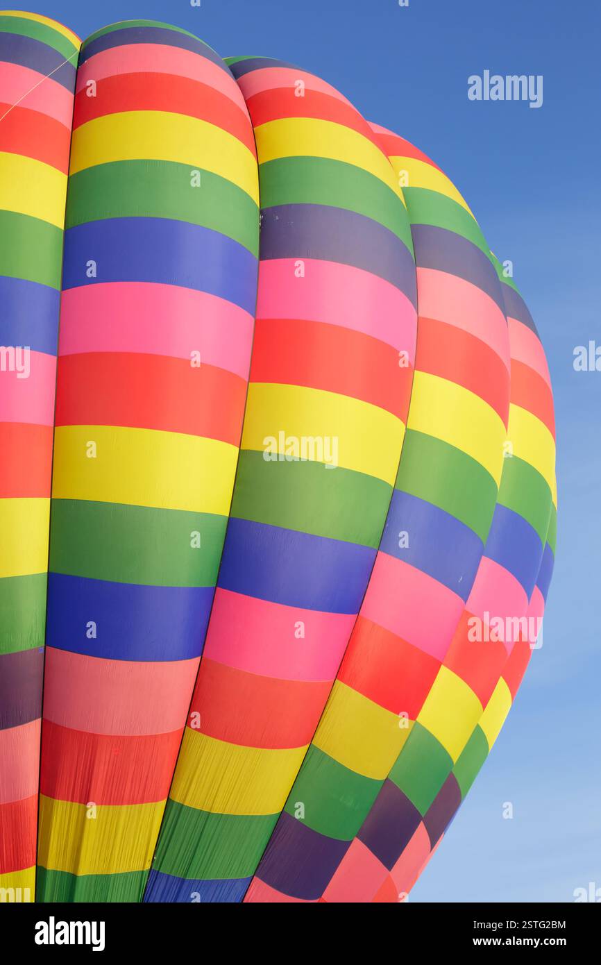 Colorful inflated hot air balloon Stock Photo - Alamy
