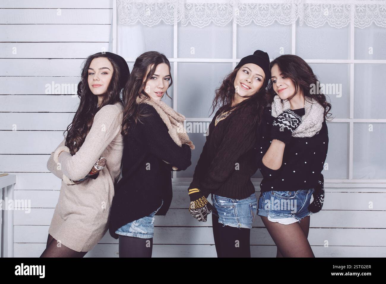 Cute girl having fun and posing for the camera Stock Photo - Alamy