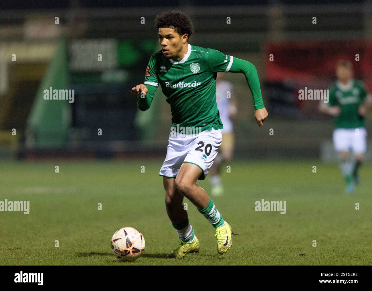 Kyrell Wilson of Yeovil Town during the National League match at Huish ...