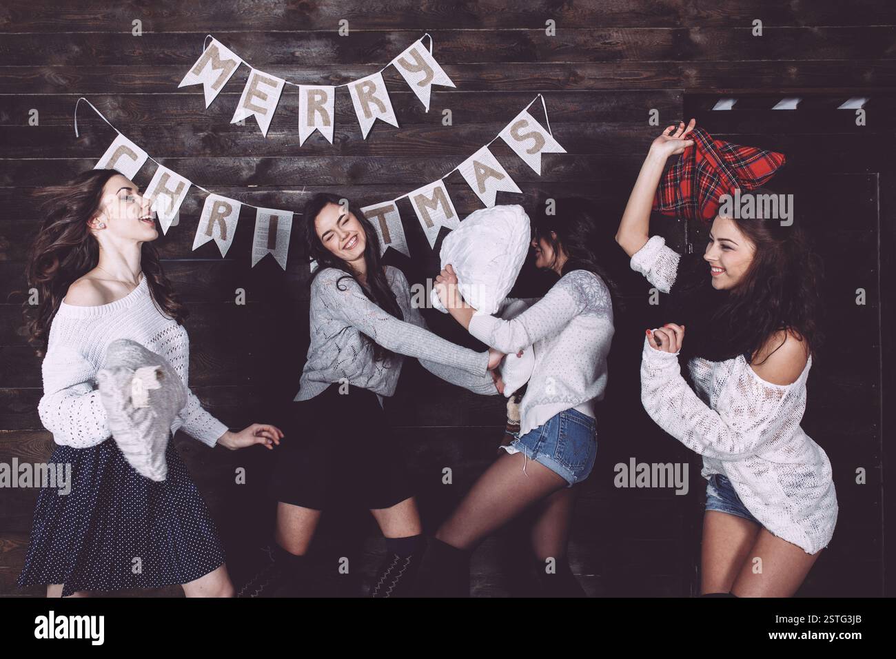 Three people fighting house hi-res stock photography and images - Alamy