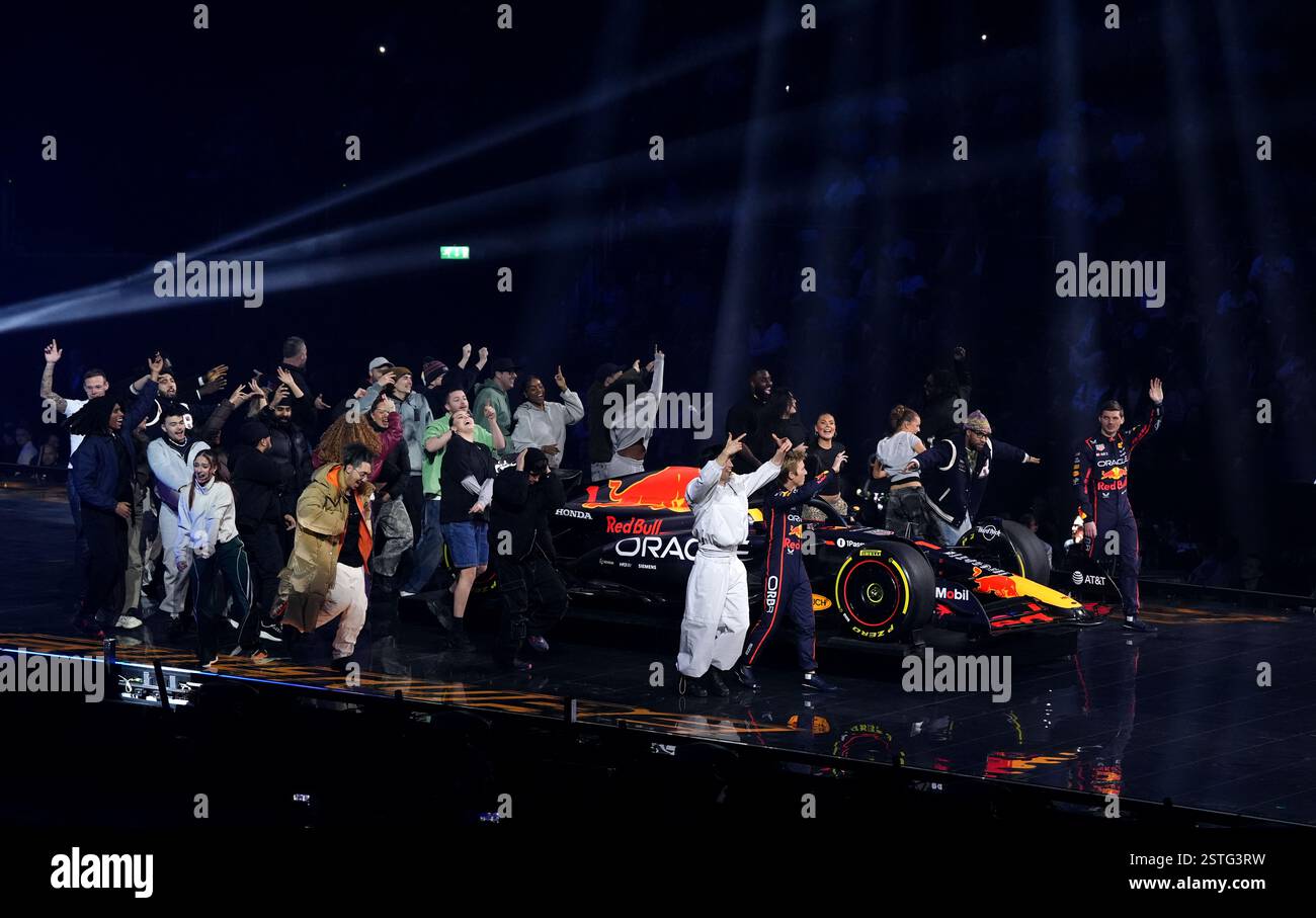 Red Bull drivers Max Verstappen and Liam Lawson as the livery for the ...