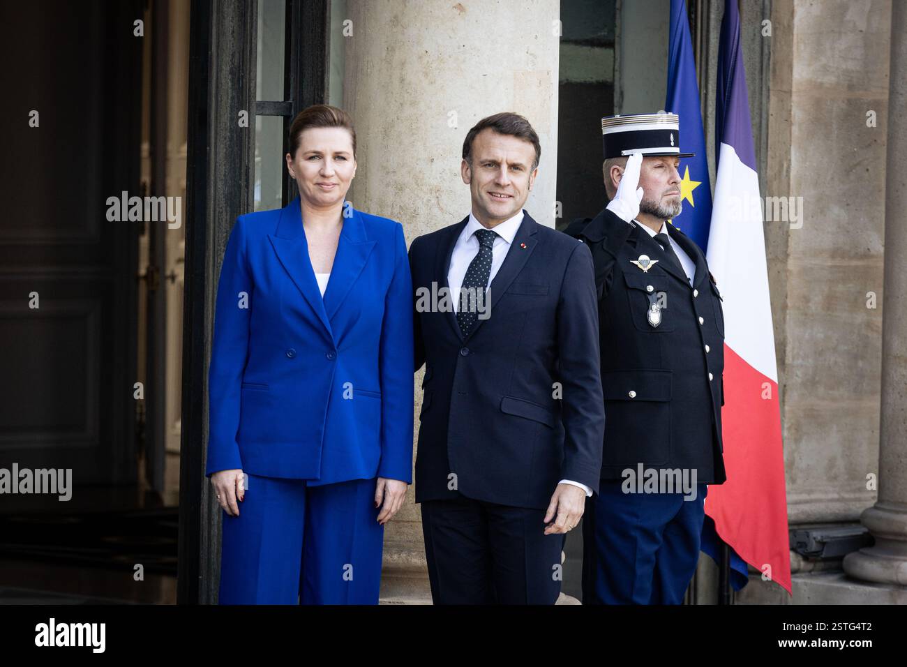 Paris, France. 17th Feb, 2025. French President Emmanuel Macron (R ...