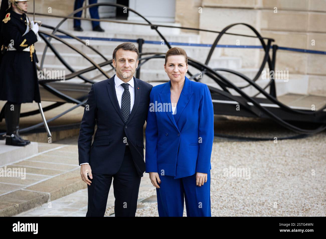 Paris, France. 17th Feb, 2025. French President Emmanuel Macron (L ...