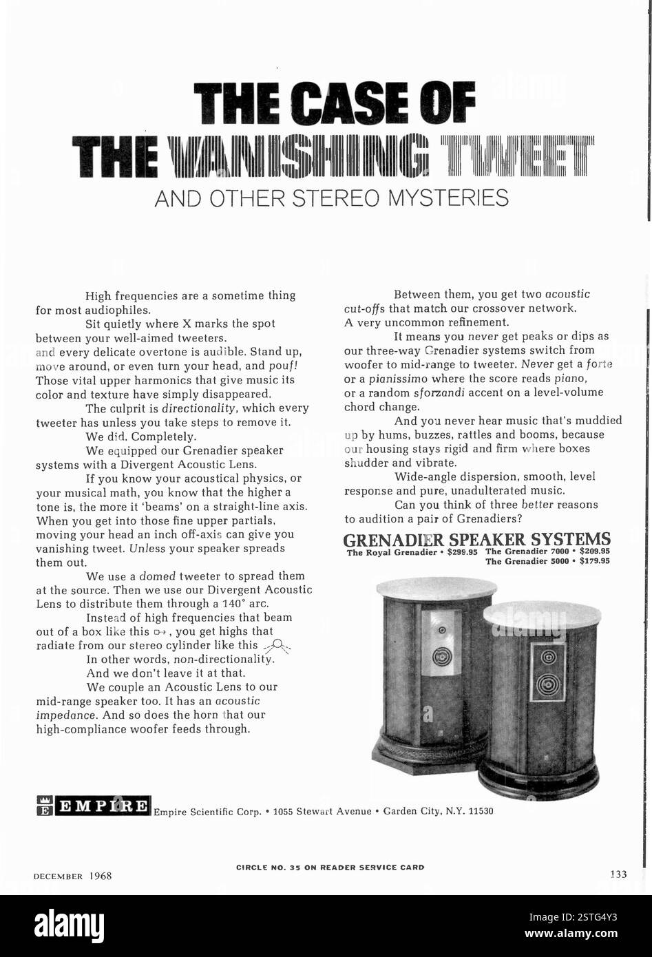 1968 US Empire Grenadier speaker ad Stock Photo - Alamy