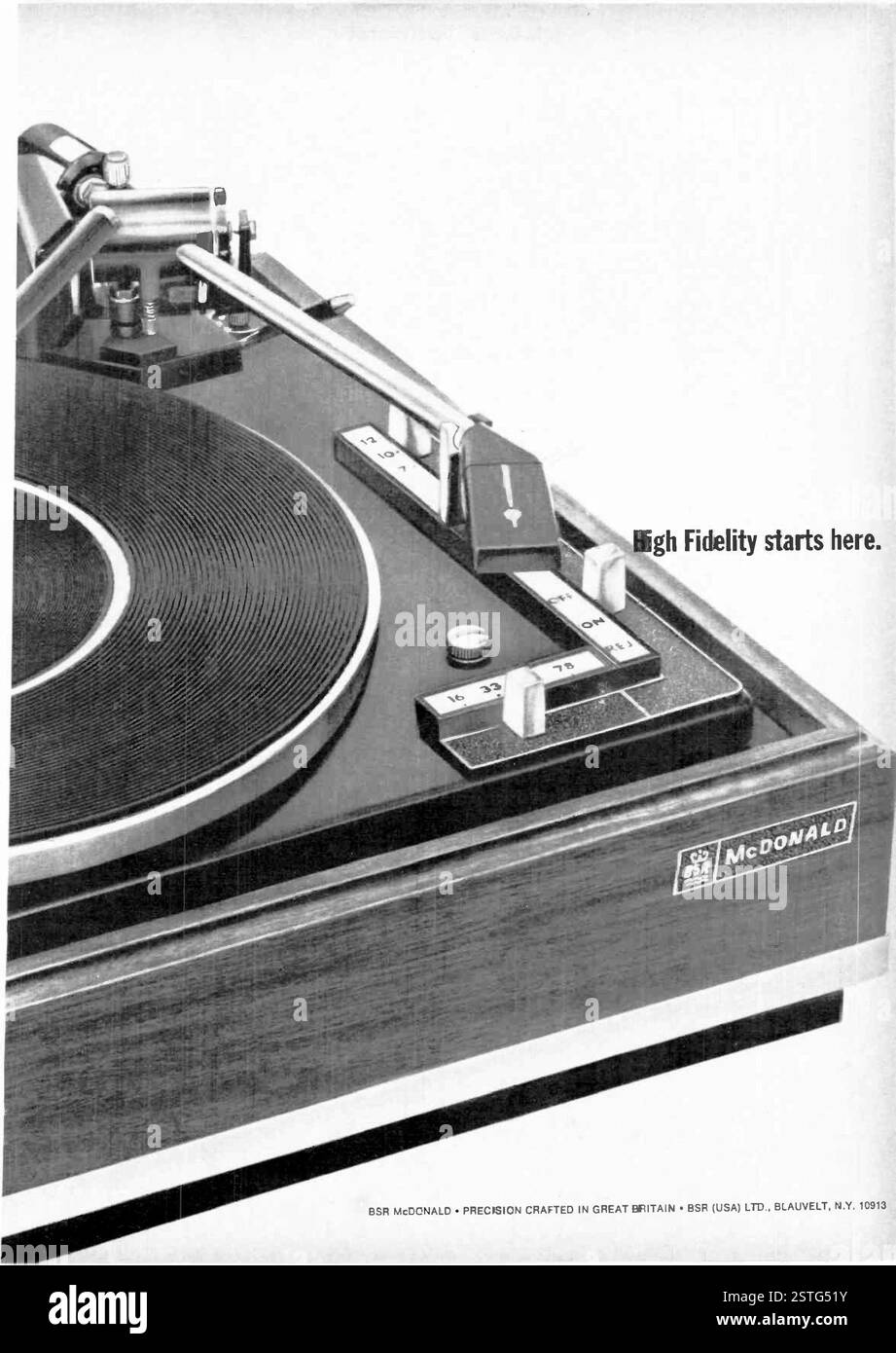 1968 US McDonald BSR McDonald Total Turntables Ad Stock Photo - Alamy