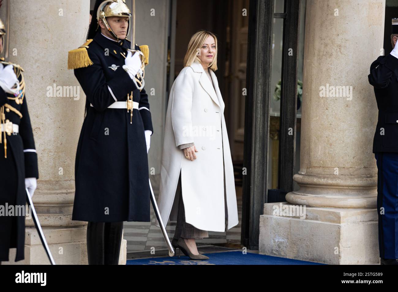 Paris, France. 17th Feb, 2025. Giorgia Meloni, Italy's prime minister ...