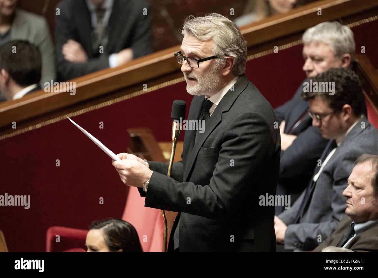 Paris, France. 18th Jan, 2025. Deputy Yannick Monnet attends a session ...