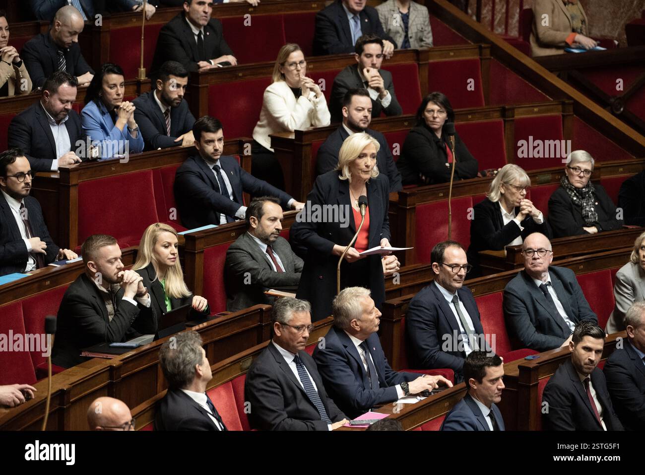 Paris, France. 18th Jan, 2025. Deputies Marine Le Pen, Jean-Philippe ...