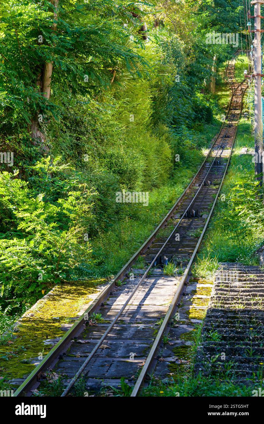 San Sebastian funicular track, Spain Stock Photo - Alamy