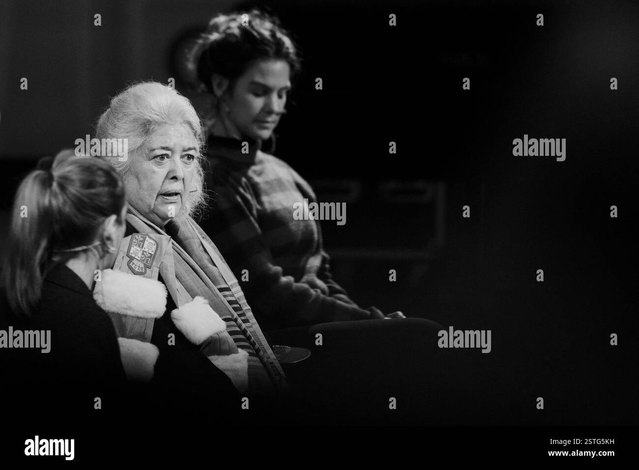 Liege, Belgium. 18th Feb, 2025. Afghan activist Mahbouba Seraj pictured ...