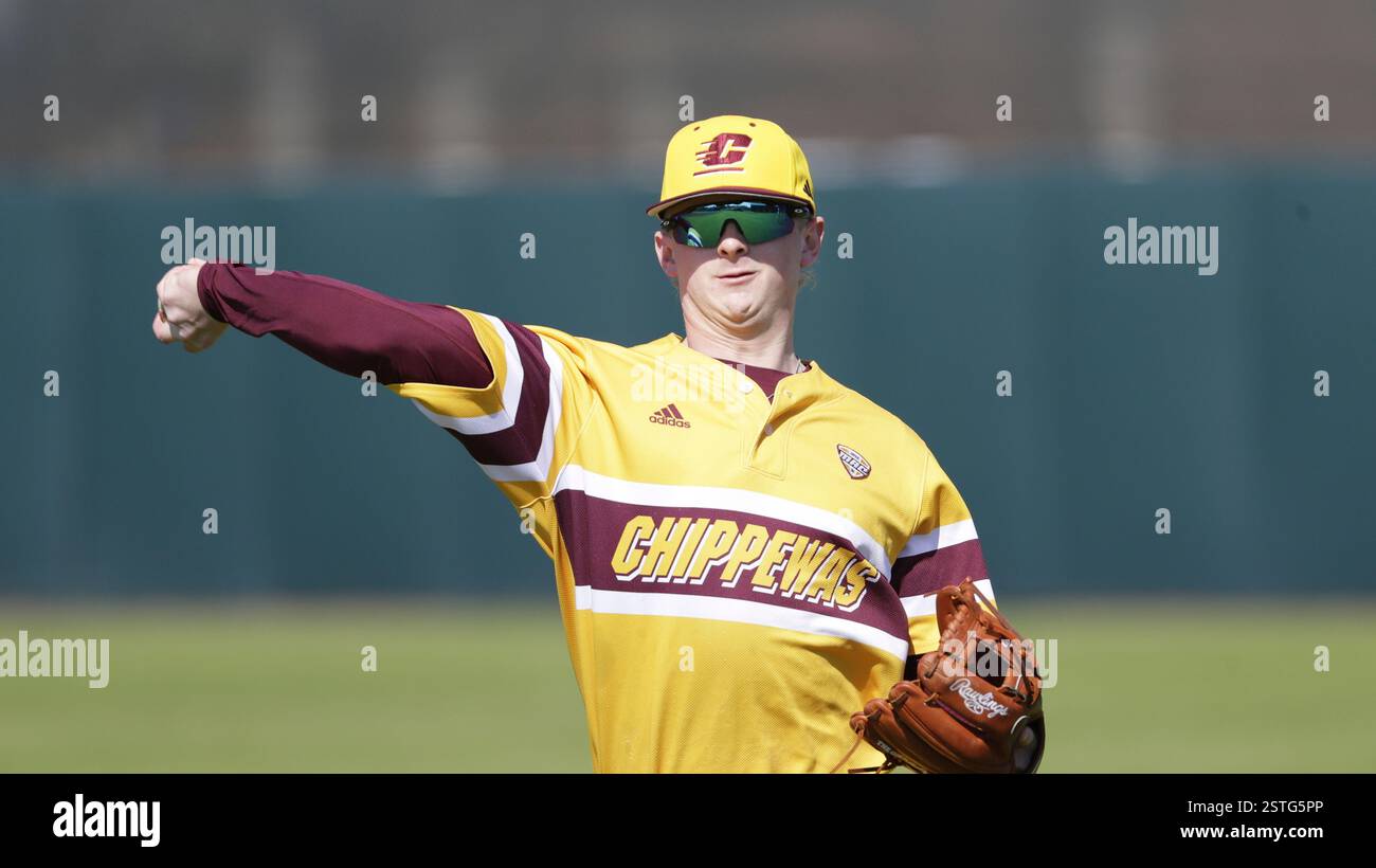 Central Michigan infielder Aaron Piasecki during an NCAA baseball game ...