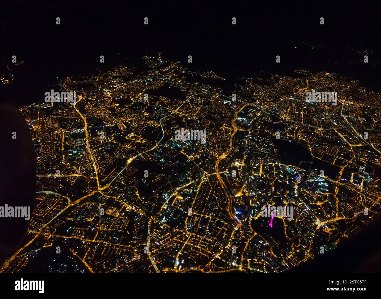 Aerial view illuminated high hi-res stock photography and images - Alamy