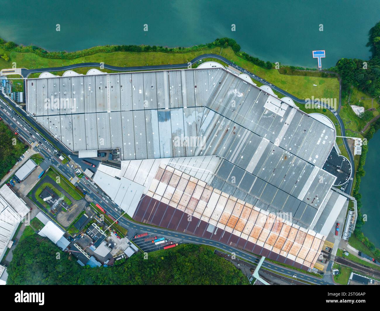 (FILE) Aerial photo shows the Nongfu Spring plant on Qiandao Lake in ...