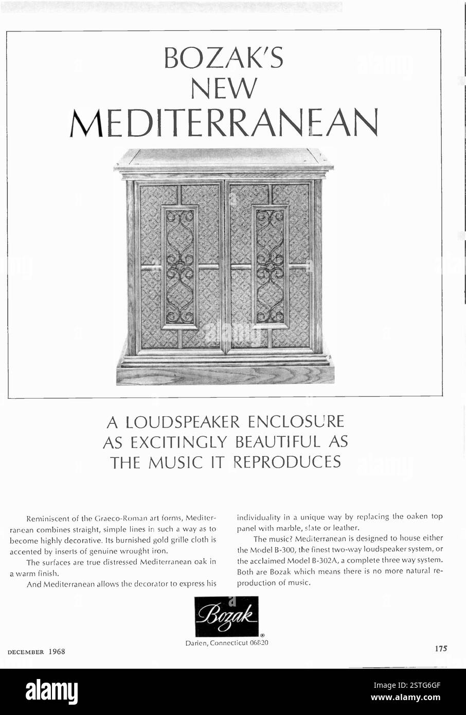 1968 US Bozak loudspeaker enclosure ad Stock Photo - Alamy