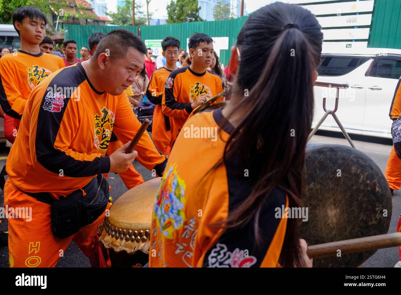 Kuala Lumpur, Malaysia. 16th Feb, 2025. Chinese percussion instruments ...