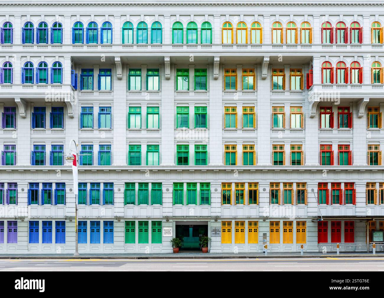 Old Hill Street Police Station historic building in Singapore. Neo ...