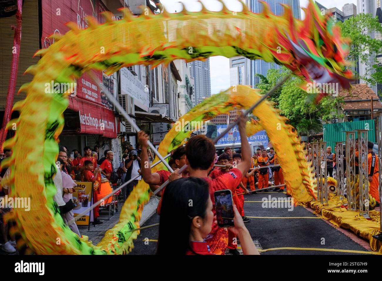 Kuala Lumpur, Malaysia. 16th Feb, 2025. Lion dance performers seen in ...