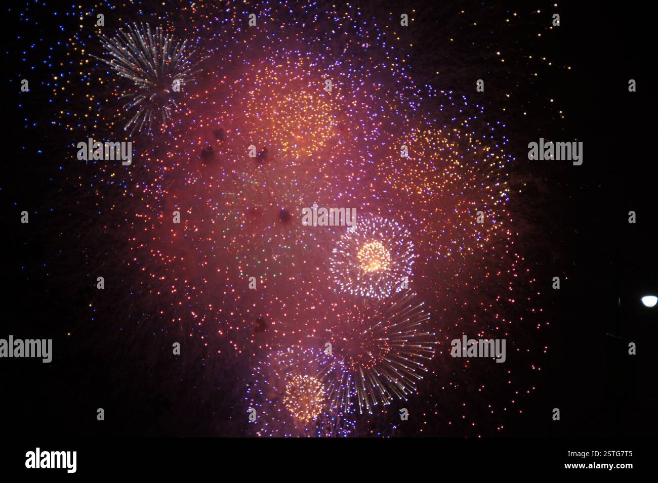 Boston fireworks light up the night sky, a colorful display of ...