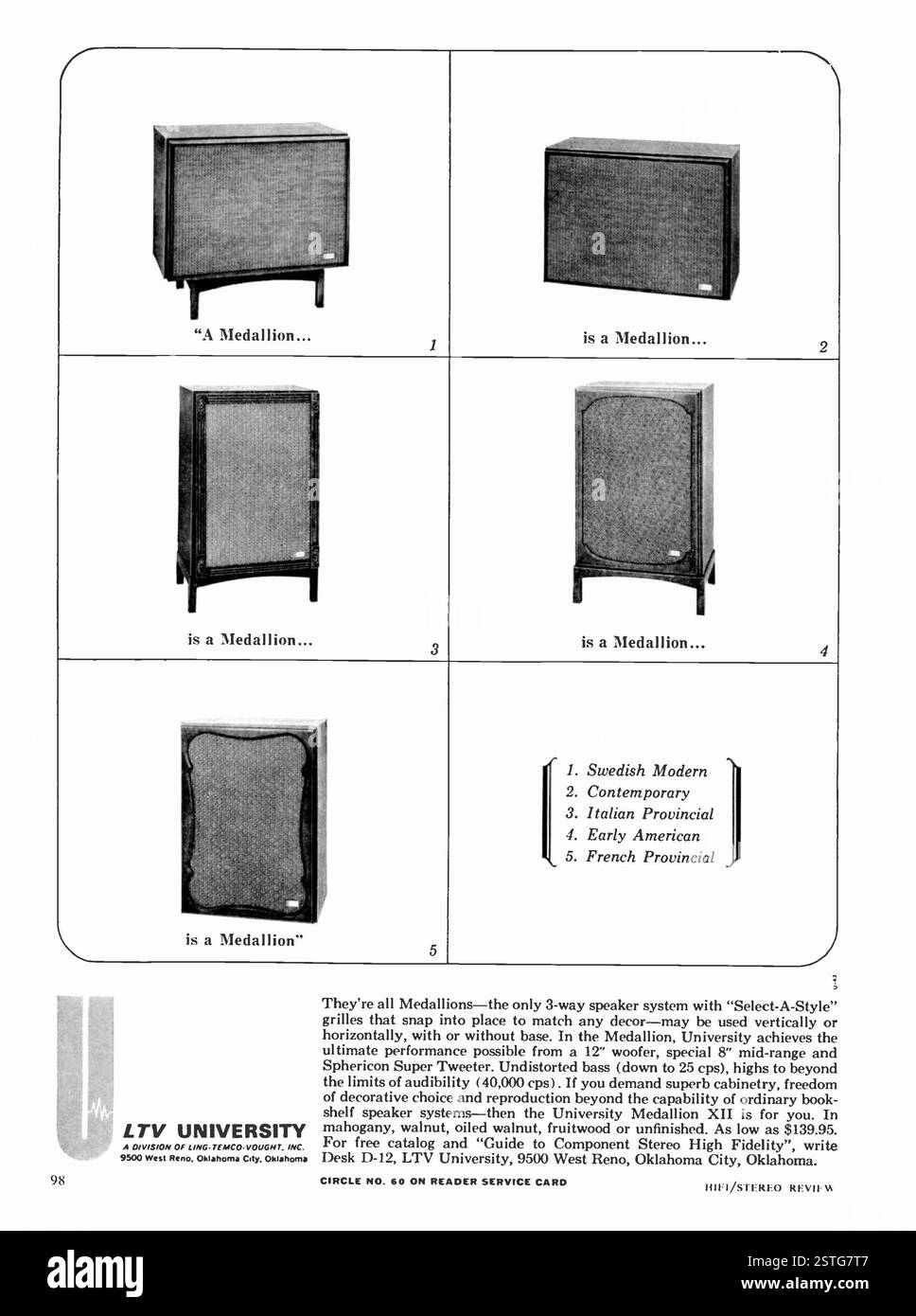 1964 US Ling-Temco-Vought Oklahoma LTV University Medallion Speaker ...