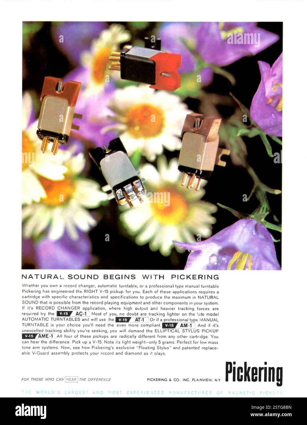1964 US Pickering V15 turntable cartridge ad Stock Photo - Alamy
