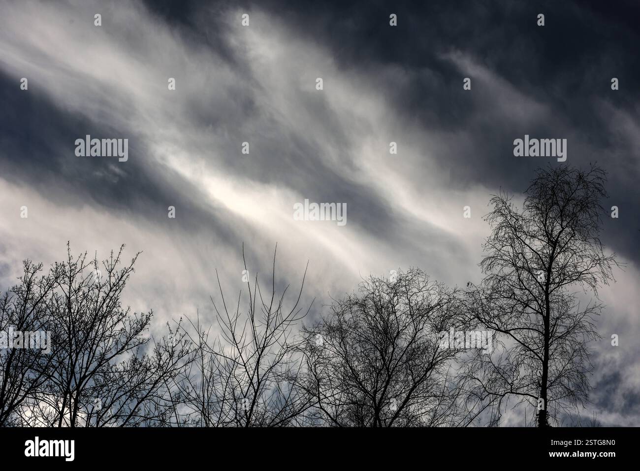 Hohe Eiswolken am Himmel Eiswolken wie die Cirrusarten in Höhen ...