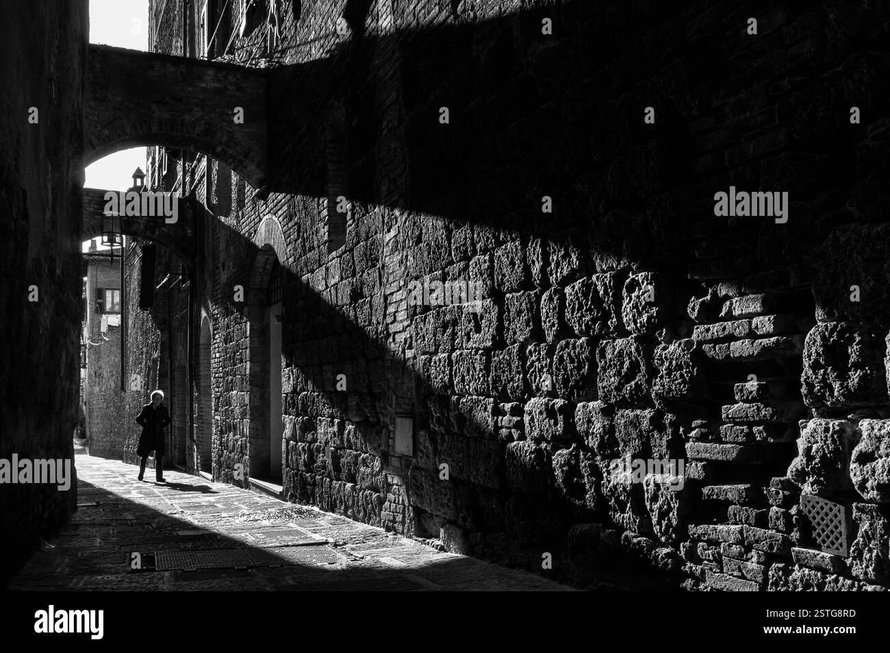Old typical medieval street Black and White Stock Photos & Images - Alamy