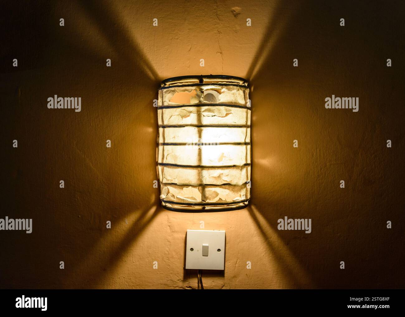 Flush mount lamp above light switch Stock Photo - Alamy
