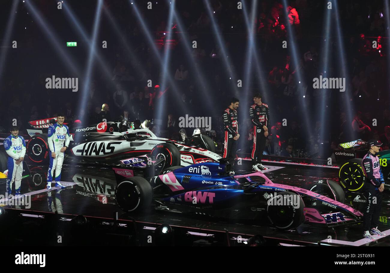 Haas drivers Esteban Ocon and Oliver Bearman during the F1 75 Live ...