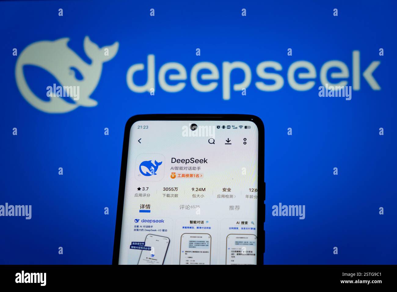 CHONGQING, CHINA - FEBRUARY 18, 2025 - Illustration DeepSeek released a ...