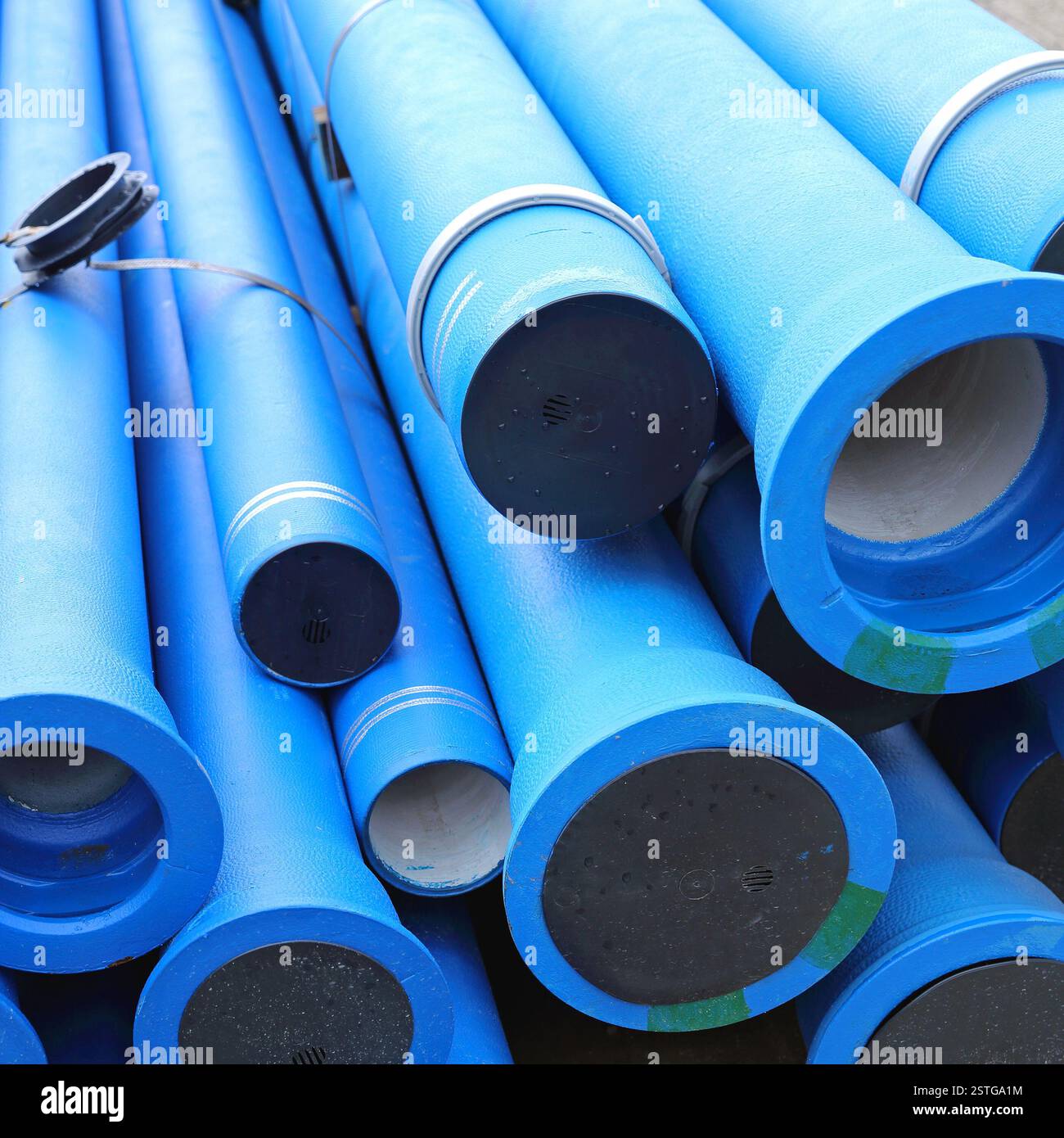 Blue Water Pipes Stock Photo - Alamy