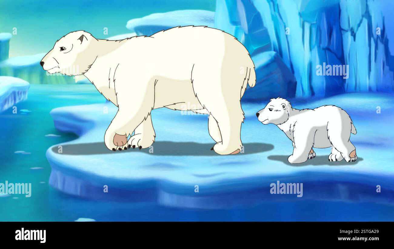Digital painting of the Polar Bear and teddy-bear in Arctic Stock Photo ...