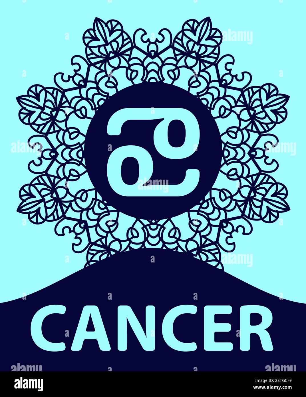 Zodiac sign Cancer. Abstract zodiac sign for talismans, textile prints ...