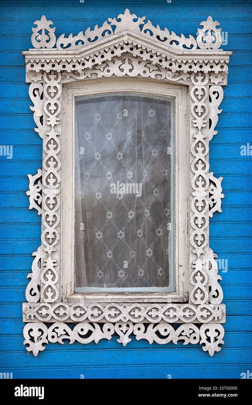 Old Russian Style Window Stock Photo - Alamy