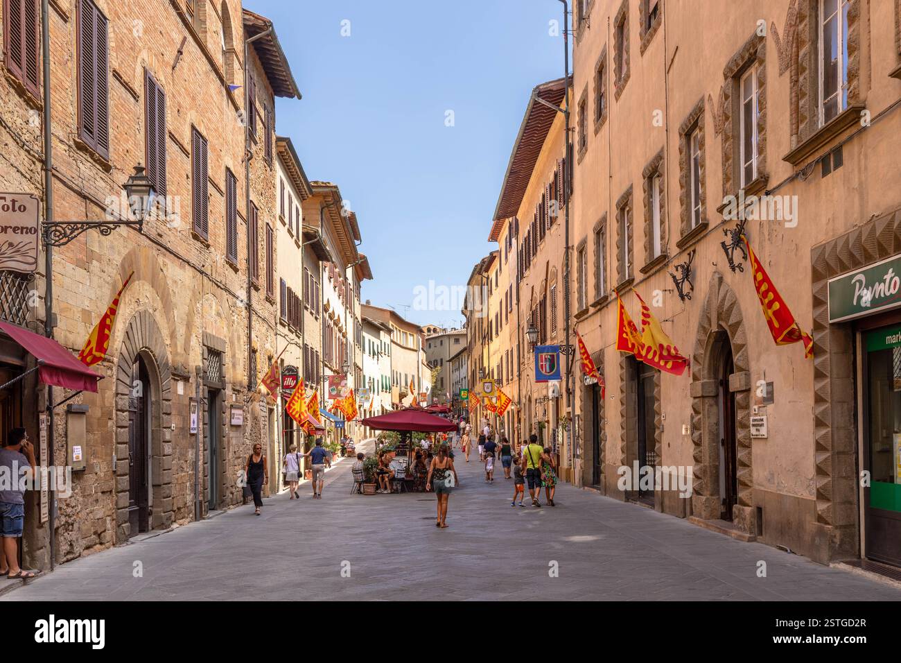 Tuscany, Volterra town skyline, church and panorama view on sunset ...