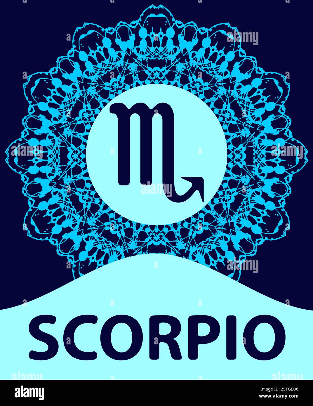 Scorpio. The Scorpion. Zodiac icon with mandala print Vector ...