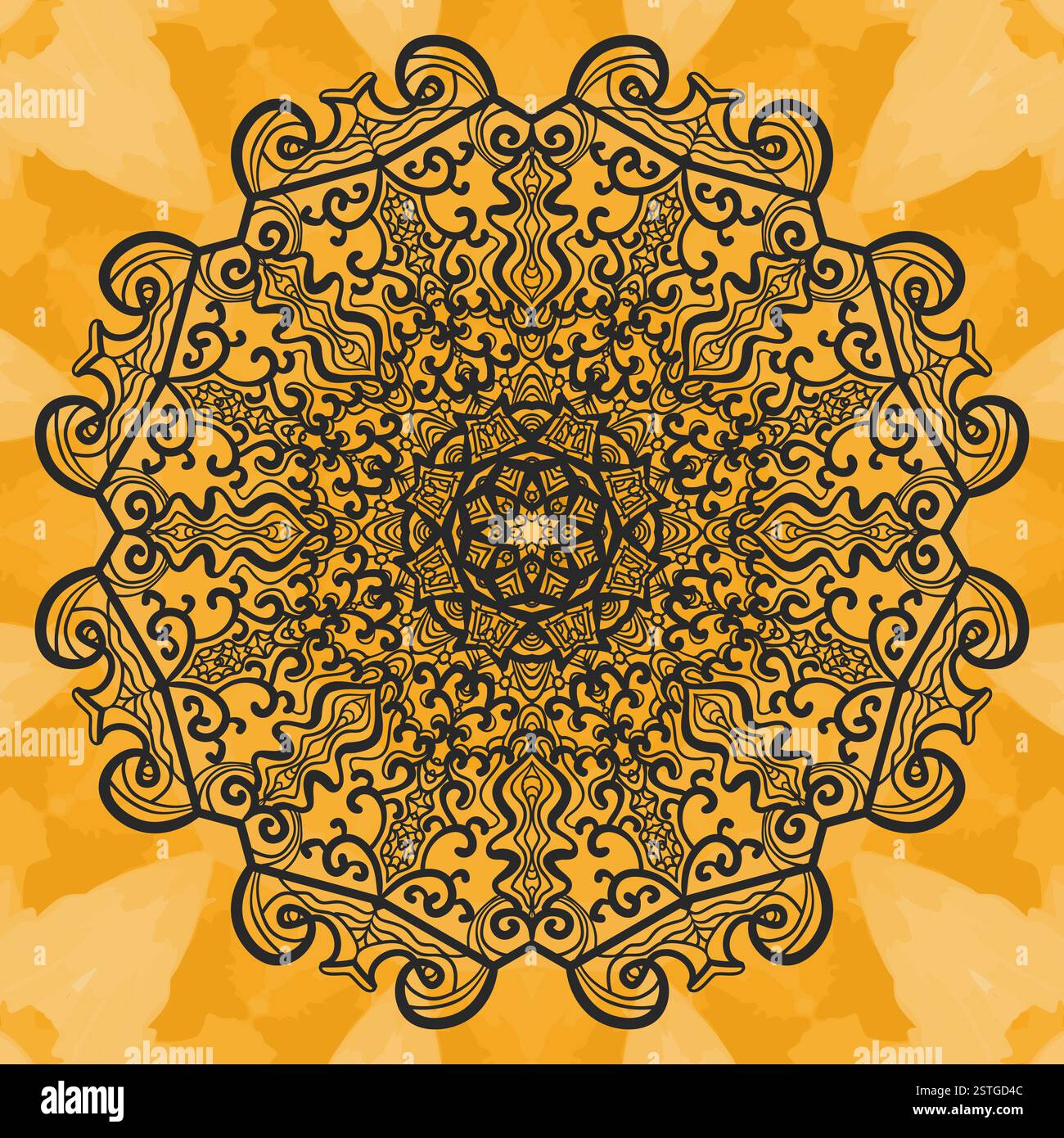 Mandala-like open-work on seamless texture. Hand-drawn new-age pattern ...