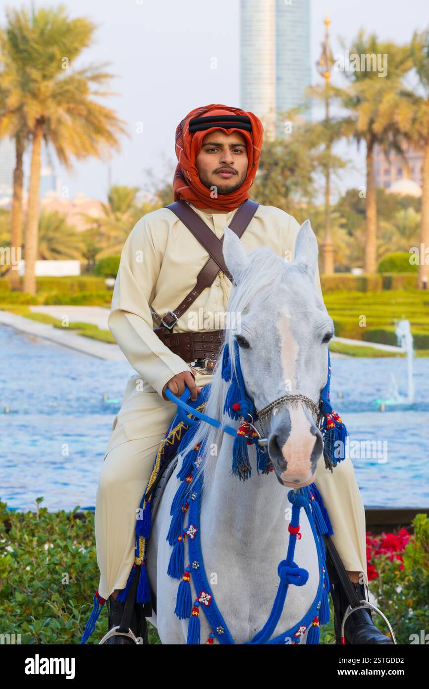 The presidential guard in traditional attire on horseback at the Qasr ...